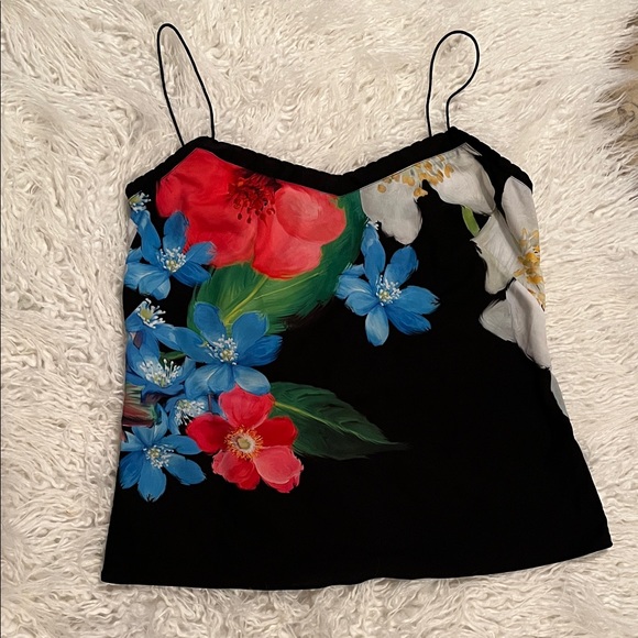 Ted Baker | Tops | Ted Baker Black Camisole With Red And Blue Floral ...